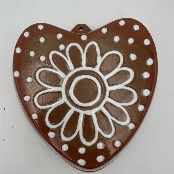 Accents | Vintage Ceramic Redware Heart Shaped Pottery Pan Wall Decor ...